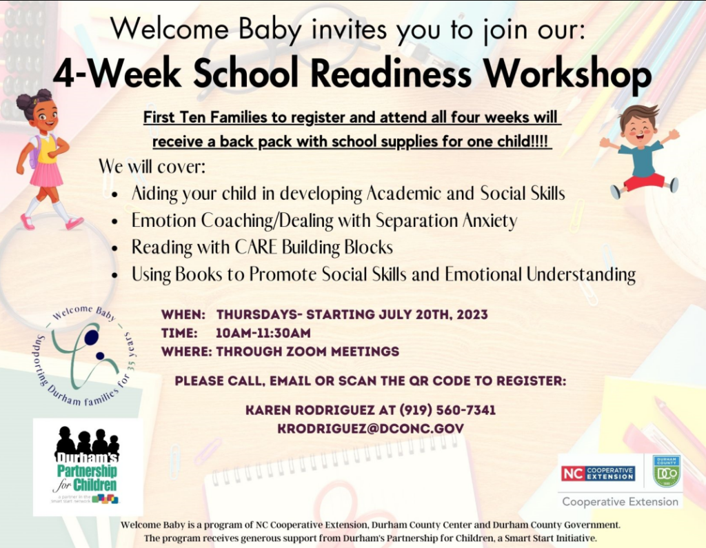 School Readiness Workshop for Families- beginning July 20th ...